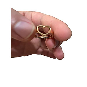 Love Heart Rings for 2 Geometric Best Friend BFF Love Promise Statement Rings for Women Men Friendship Gift Jewelry Christmas (Gold 2)