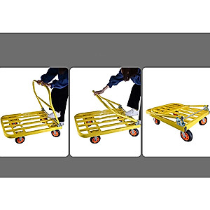 Generic Platform Hand Trucks Shopping Cart, Folding Cart with Wheels, Aluminum Alloy Trolley, Maximum Load Capacity 200Kg/440Lb