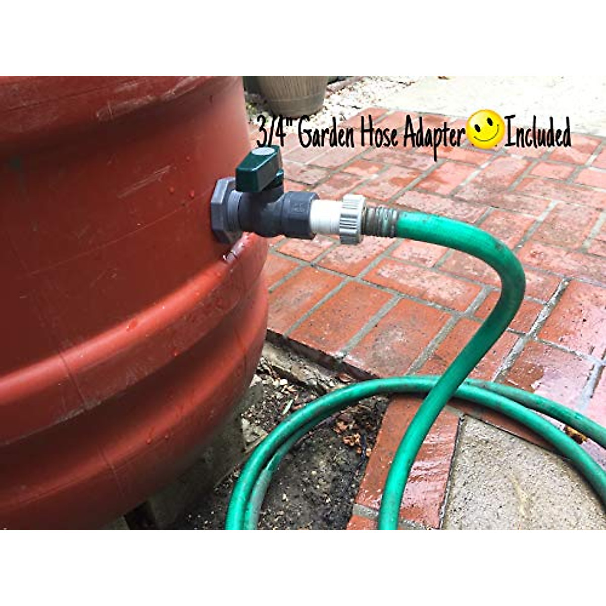 Van Enterprises Rain Barrel Spigot Kit - 3/4" PVC Full Port Ball Valve with Bulkhead Fitting +Hose Adapter