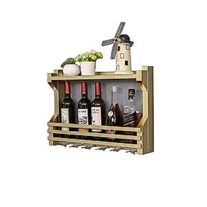 PIBM Stylish Simplicity Wine Shelf European Wrought Iron Wine Rack, Wall Hanging Wine Rack, Creative Restaurant Decoration Wine Cabinet, White , 80 cm