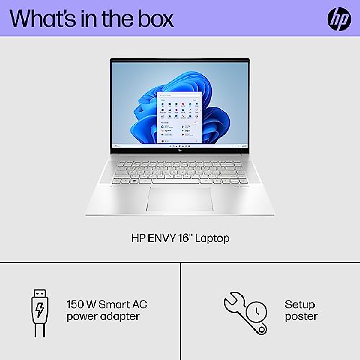 HP Envy 16 inch Laptop, WQXGA 48-120Hz Display, Intel Evo Powered by 13th Generation Intel Core i7-13700H, 16 GB RAM, 512 GB SSD, Intel Arc A370M Graphics, Windows 11 Home, 16-h1010nr (2023), Silver