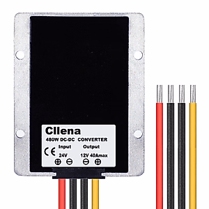 Cllena DC/DC Voltage Converter Regulator DC 24V Step-Down to 12V 40A 480W Buck Transformer Waterproof