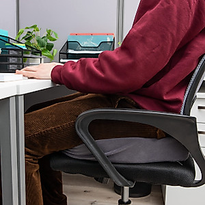 Mind Reader Office Chair Cushion, Ergonomic, Orthopedic, Portable, Car Seat, Memory Foam, 18.25" L x 15.5" W x 4" H, Gray