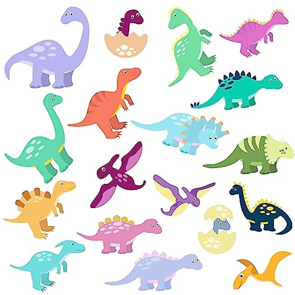 Four Fahrenheit 18 PCS Cute Dinosaur Iron on Transfers Child Patches Stickers Iron on Decals Vinyl Patches HTV Heat Transfers Iron on Stickers for Clothing Hats Pillows Backpacks DIY Decoration