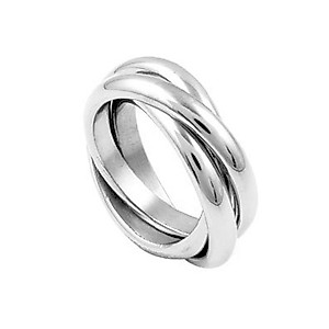 My Cutie Jewelry Triple Band Ring (Three Band Ring - Russian Wedding Ring) - 3 Rolling Bands Ring Stainless Steel Womens Rings. Eternity Trinity Purity Ring Commitment Ring. I Love You Gifts (8)