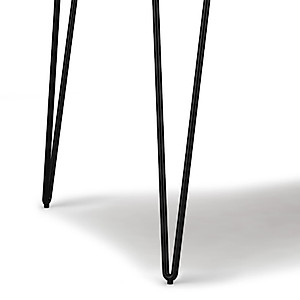 SIMPLIHOME Hunter Round Dining Table, Solid Mango Wood Tabletop in Natural and Powder-Coated Iron Metal Base in Black, 45-inches Round, Modern Industrial Kitchen Table for up to 4 People