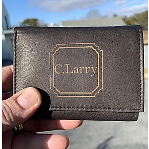 Genuine Leather Tri Fold Personalized Mens Wallet (777)