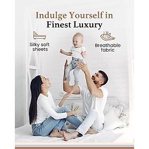 Good Sleep Bedding Fitted Sheet Full - 800 TC Full Size Fitted Sheet Only, 100% Egyptian Cotton, Soft & Breathable Full Fitted Sheet, 16" Deep Pocket Fitted Sheets Full Size Bed, Sateen Weave - White