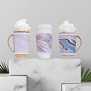 GoCuff Hot And Iced Coffee Cup Reusable Sleeves Neoprene Insulator with Handle for Cold And Hot Beverage Coozies For Soda, Latte, Tea Coffee Cups – Tired As Mother 2.0 (Medium)