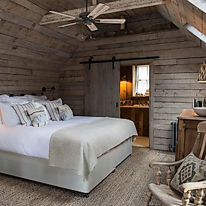 Prominence Home Russwood, 42 Inch Farmhouse Ceiling Fan with No Light, Pull Chain, Three Mounting Options, 5 Dual Finish Blades, Reversible Motor - 50587-01 (Bronze)