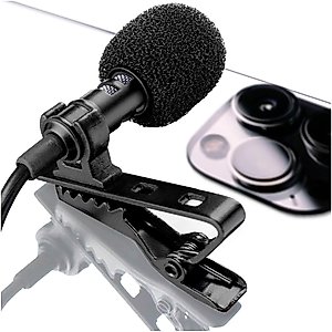 YouMic - Small Lavalier Microphone with Clip - Lav Lapel Mic for Camera Phone iPhone iOS Android PC Laptop Video Recording - Noise Cancelling 3.5mm Jack