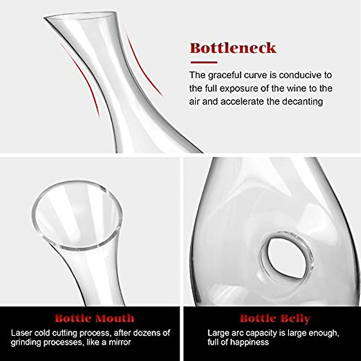 Wine Decanters and Carafes by MWNI-1.2 Liters Lead-Free Crystal Wine Decanter Set,Used as Wine Aerator Decanter,Wine Carafe Decanter,Red Wine Decanter, Glass Decanter Wine Accessories, Wine Gifts