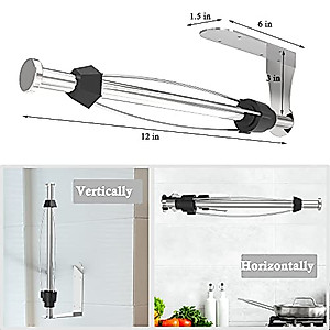 Paper Towel Holder Under Cabinet Brushed Nickel Wall Mounted Hanging Paper Towel Holders Under Counter Paper Rack with Ratcheting for Kitchen Bathroom Rv Silver Mounted Vertically Or Horizontally