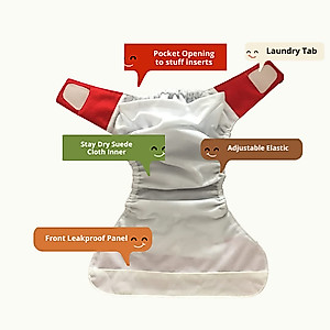 12 KaWaii Baby One Size HD3 Cloth Diapers + 24 One Size Stay-Dry Super Absorbent Inserts 8-36 pounds Unisex - Best Daycare Cloth Diaper