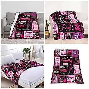 Breast Cancer Awareness Accessories Breast Cancer Gifts for Women Breast Cancer Survivor Gifts for Women Mothers Day Chemo Gifts for Women Breast Cancer Awareness Decorations Blanket 60x50 Inch
