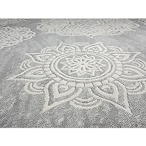 Dream Home | Farah Collection | Grey Medallion Polypropylene Indoor Area Rug, 3' x 5'