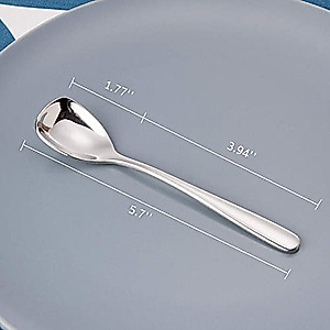 FOXAS Set of 6 Ice Cream Spoons, Dessert Spoons, 6-inch Elegant Gelato Spoons, Small Iced Coffee Tea Spoons, Shovel Cake Spoons, 18/8 Stainless Steel, Bon Appétit Series