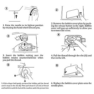 ilauke 36pcs White Sewing Thread 60WT Size A Prewound Bobbin Thread with Bobbin Case, Polyester Thread for Brother Singer BabyLock Janome Machines DIY Embroidery Thread