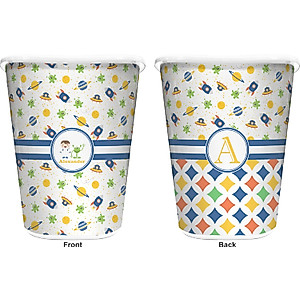 RNK Shops Personalized Boy's Space Themed Waste Basket - Single Sided (Black)