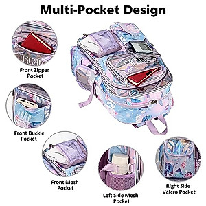 Robhomily 17 Inch Girls Backpack for Elementary School Multi Pocket Pink Backpack for Girls 8-10, Lightweight Kawaii Elementary School Backpack for Girls Waterproof