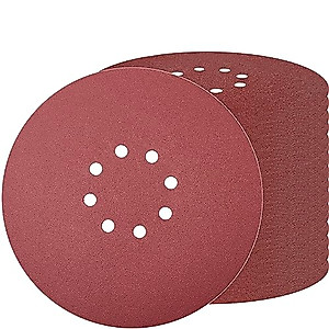 SACKORANGE 30 Pack 9 Inch 8 Hole 150 Grits Drywall Sanding Discs -Premium Sandpaper Discs with Hook & Loop Backing, Fast Cutting Aluminum Oxide Abrasive - for 9" Drywall Power Sander, Sand Wood
