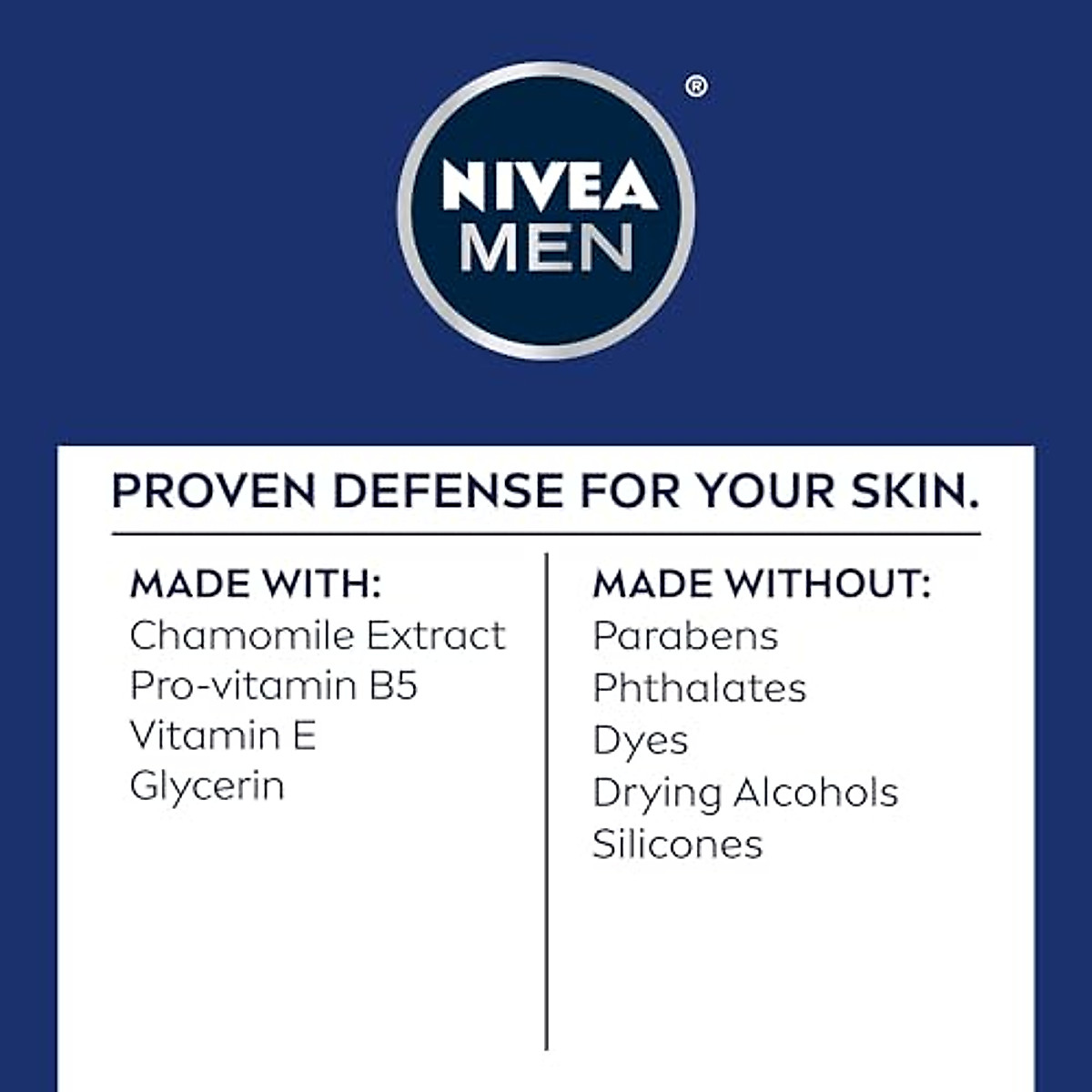 NIVEA MEN Sensitive Soothing Post Shave Balm with Vitamin E, Pro-Vitamin B5 and Chamomile Extract, Alcohol Free After Shave Balm for Men, 3.3 Fl Oz Bottle