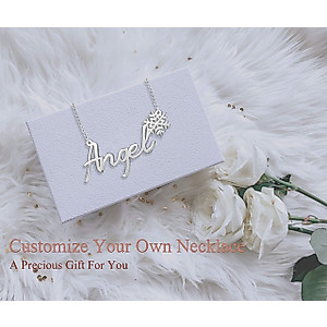 CLY Jewelry Camilla Name Necklace Personalized Silver Snowflake Pendant Custom Customized Ideal Gift for Women