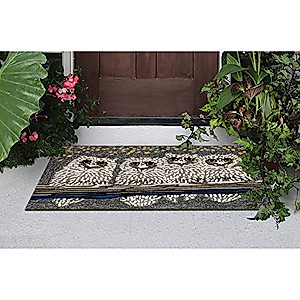 Liora Manne Frontporch Indoor Outdoor Rug - Novelty Design, Hand Hooked, Weather Resistant, UV Stabilized, Foyers, Porches, Patios & Decks, Owls, 2' x 3'