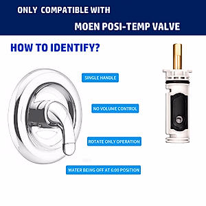 Replacement Cartridge for 1222 with Puller & Retainer Clip, Tub and Shower Repair Kit for One Handle Faucet, Bathtub Shower Valve Parts and Removal Tool, Brass and Plastics