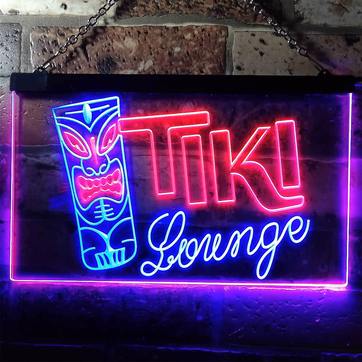 ADVPRO Tiki Lounge Bar Mask Beer Ale Pub Dual Color LED Neon Sign Blue & Red 24" x 16" st6s64-s0002-br
