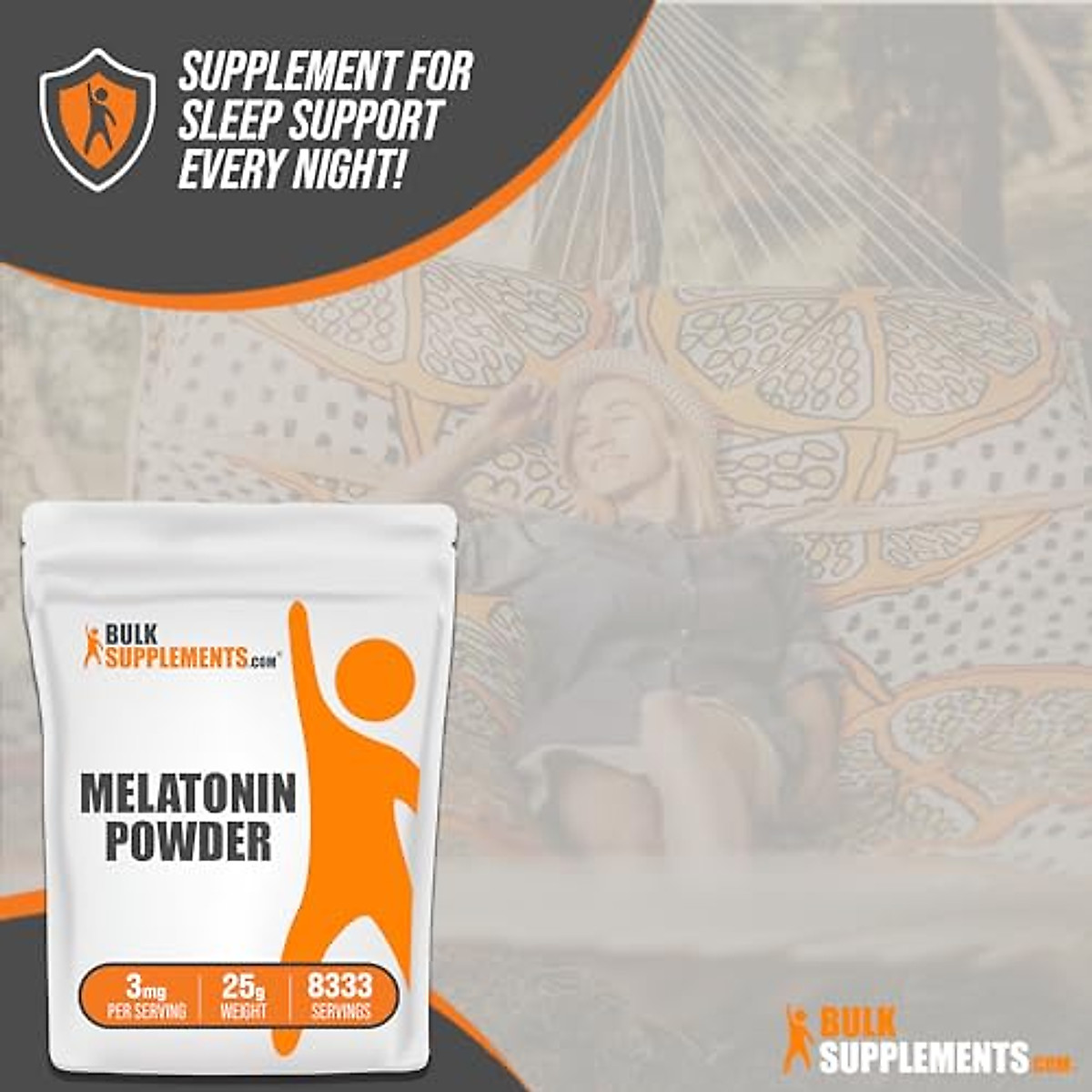 BULKSUPPLEMENTS.COM Melatonin Powder - Melatonin Sleep Supplement, Melatonin for Adults, Melatonin 3 mg - Vegan Melatonin, Pure & Gluten Free, 3mg per Serving, 25g (0.88 oz)
