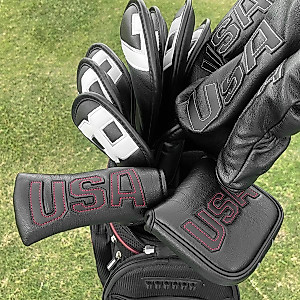 Golf Putter Cover Blade,USA Putter Headcovers Golf Club Head Covers for Putter Leather Golf Putter Head Covers with Magnetic for Odyssey Scotty Cameron