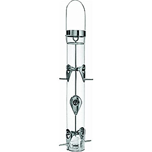 Droll Yankees Classic Sunflower or Mixed Seed Bird Feeder, Ring Pull Advantage, 6 Feeding Stations, 1 lb Bird Seed Capacity, 20-Inch