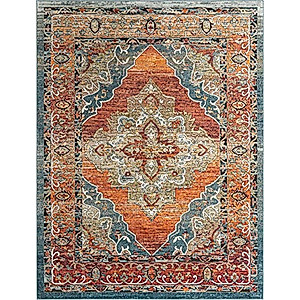 Unique Loom Isabella Collection Area Rug - Rossellini (9' x 12' Rectangle, Rust Red/Beige)