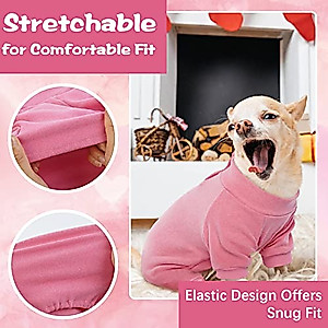 Kuoser Dog Pajamas Thermal Dog Onesie, Stretchable 4-Legs Design Doggie Clothes, Breathable Puppy Jumpsuits Cat Apparel, Hair Shedding Cover for Small Medium Dogs