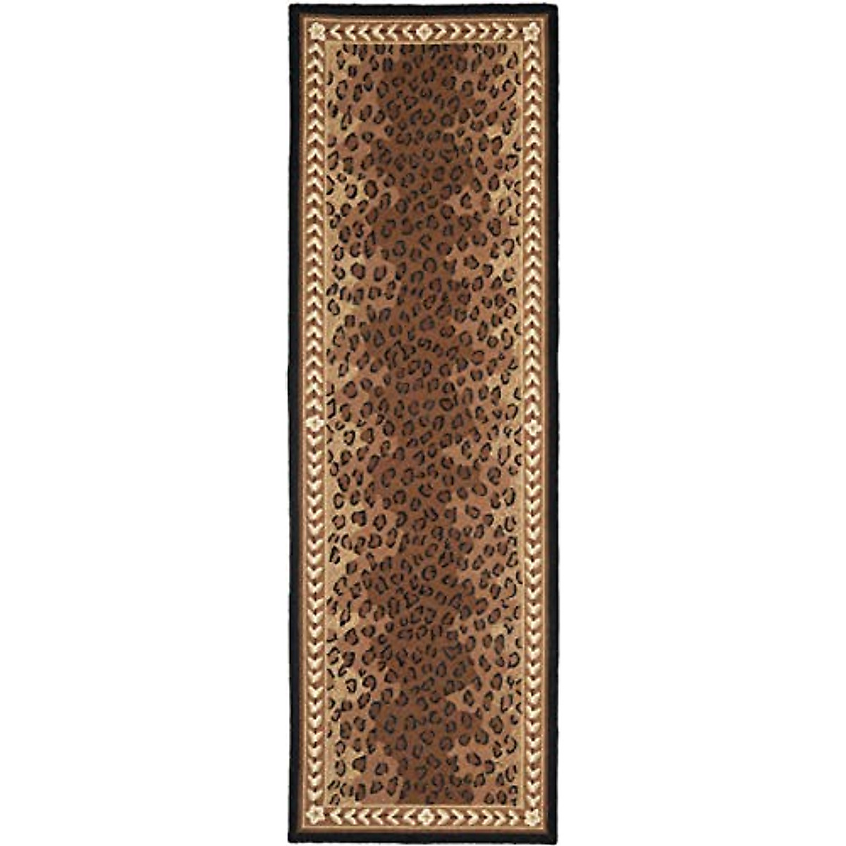 SAFAVIEH Chelsea Collection Runner Rug - 2'6" x 6', Black & Brown, Hand-Hooked French Country Wool, Ideal for High Traffic Areas in Living Room, Bedroom (HK15A)