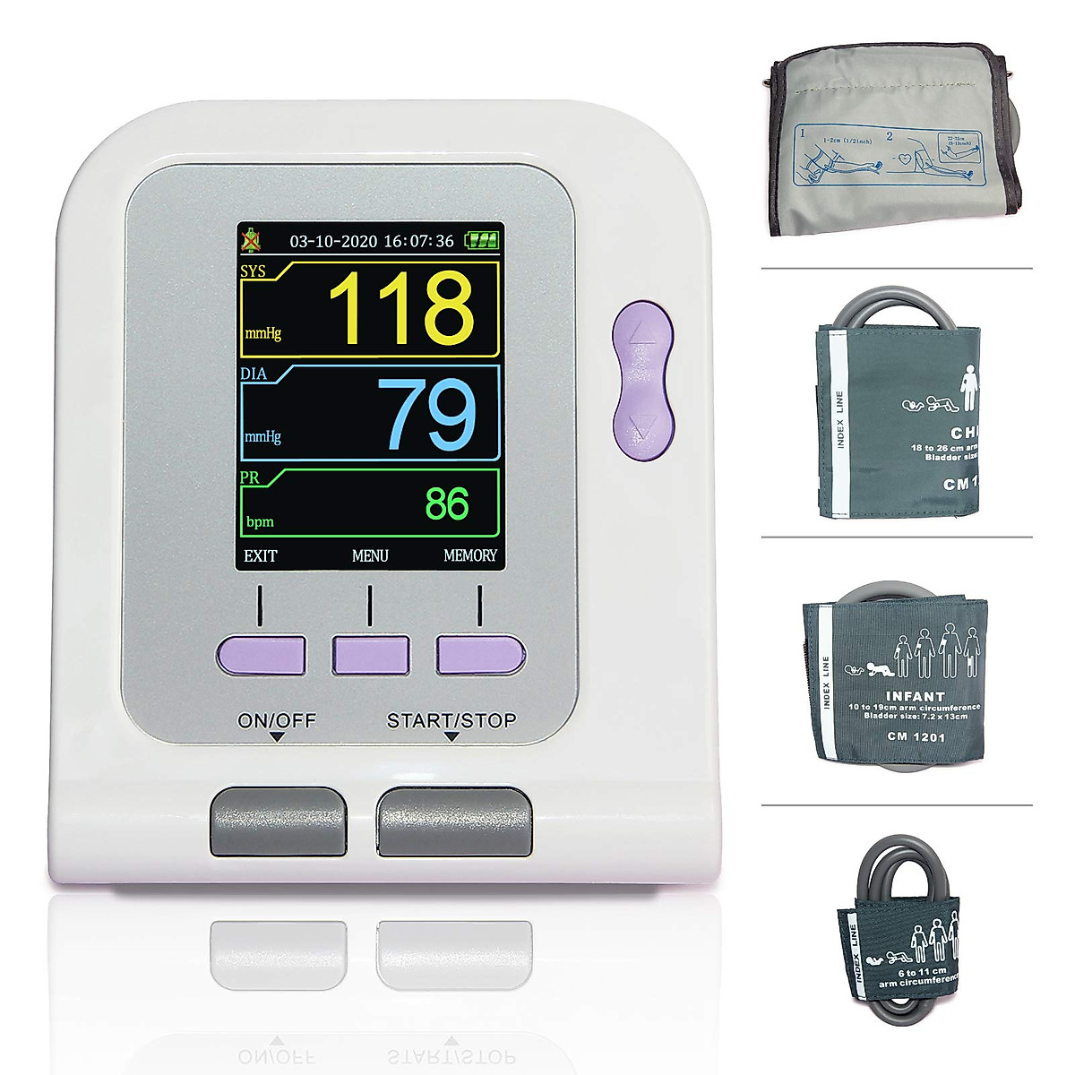 Fully Automatic Upper Arm Blood Pressure Monitor 3 Mode 4 Cuffs without adapter Electronic Sphygmomanometer