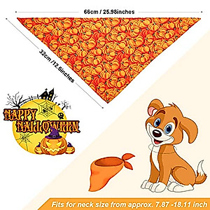 8 Pieces Halloween Pet Bandana Dog Kerchief Scarf Dog Triangle Bibs Washable Cat Scarf Accessories for Halloween Holiday Christmas Festival Theme Party Cat Dog