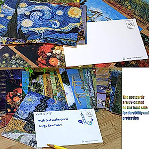 Postcards 30 Count Starry Night Van Gogh Postcard Self Mailer Postcards Mailing Side Travel Greeting Cards Famous Scenery Thanksgiving Traveling Cards Collection Postcards (Starry Night)