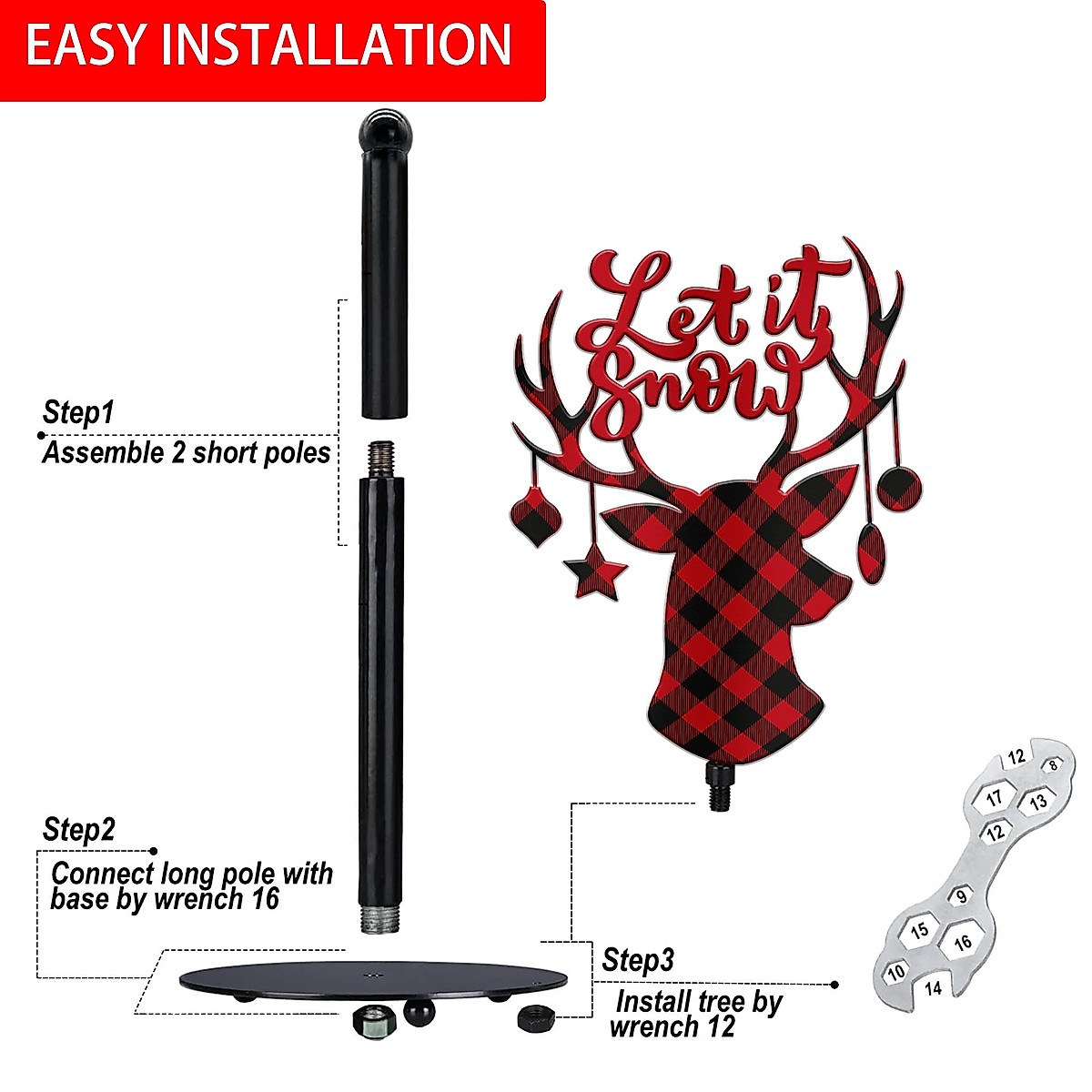 Christmas Paper Towel Holder, Christmas Bathroom Decor, Christmas Kitchen Decor Accessories Paper Towel Holder Stand, Metal Christmas Decorations for Kitchen, Large Towel Stand for Countertop