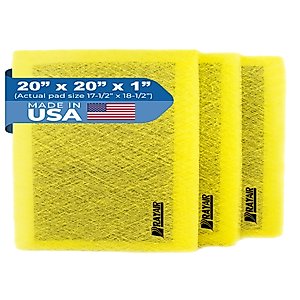 RAYAIR SUPPLY 20x20 Replacement Filter Pads Designed to Fit MicroPower Guard Air Cleaner 20x20 Refills (3 Pack) YELLOW