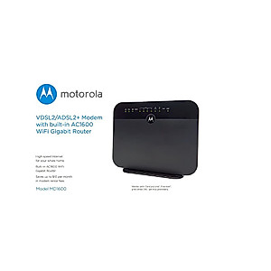 MOTOROLA VDSL2/ADSL2+ Modem + WiFi AC1600 Gigabit Router, Model MD1600, for Non-Bonded, Non-Vectoring DSL from Frontier and Some Other DSL Providers (Renewed)