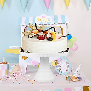 32.5cm Cake Stand White Cake Stand Birthday Cake Server Plate Round Cake Holder for Cupcakes Pastries Macarons Biscuits Wedding Party Decor