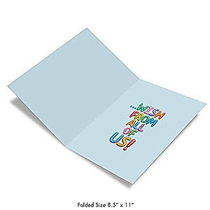 NobleWorks - Jumbo Get Well Greeting Card (8.5 x 11 Inch) - Beautiful Feel Better Soon, Group Notecard (Not 3D or Raised) - Inflated Messages From Us J5651FGWG-US