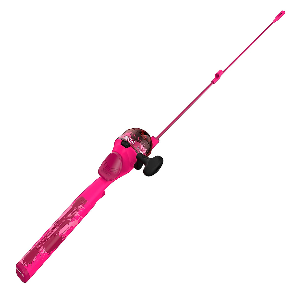 Zebco Kids Splash Floating Spincast Reel and Fishing Rod Combo & Flambeau Outdoors 6009TD Lil' Brute Tackle Gear Box with Lift-Out Tray, Blue Pink