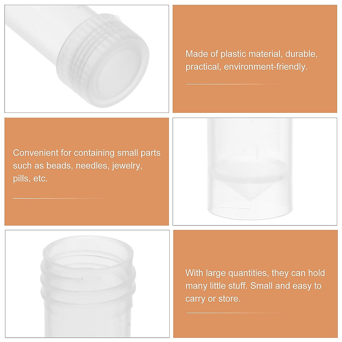 Operitacx 10pcs Sewing Needle Case, 2.3" Length Plastic Sewing Needle Holder with Lids, Portable Needle Storage for Craft Knitting