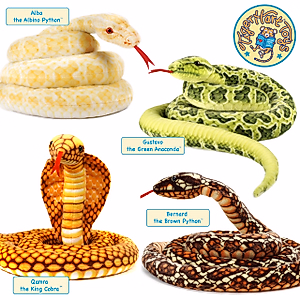 TigerHart Alba The Albino Burmese Python - 100 Inch Long Stuffed Animal Plush Snake