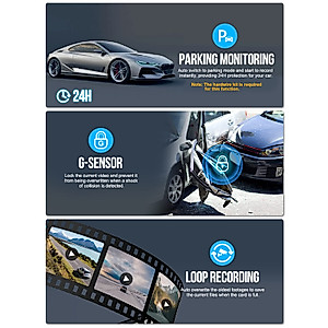 pperfcoo Front Dashcam 1080P Dash Cam Car Camera for Surveillance 360 WiFi Smart Mini Dash Camera for Cars 1'' IPS Screen APP, Loop Recording, 24H Parking Moni