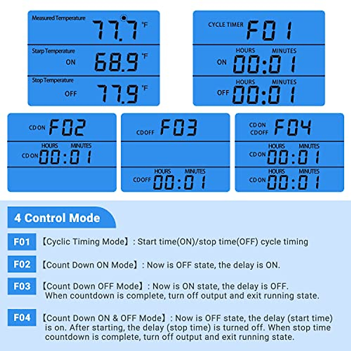 INKBIRDPLUS 1800W Heat Mat Thermostat Temperature Controller 120v 15A F and C Heating Cooling Control