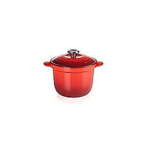 Le Creuset Enameled Cast Iron Rice Pot with Lid & Stoneware Insert, 2.25 qt., Cerise